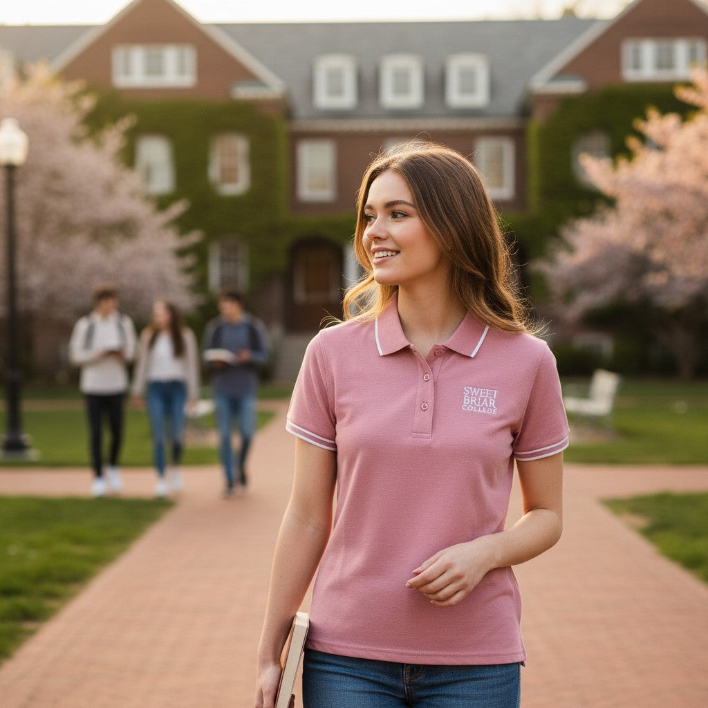 Women’s Classic Polo – Sweet Briar Classic Pink – Sweet Briar College ...
