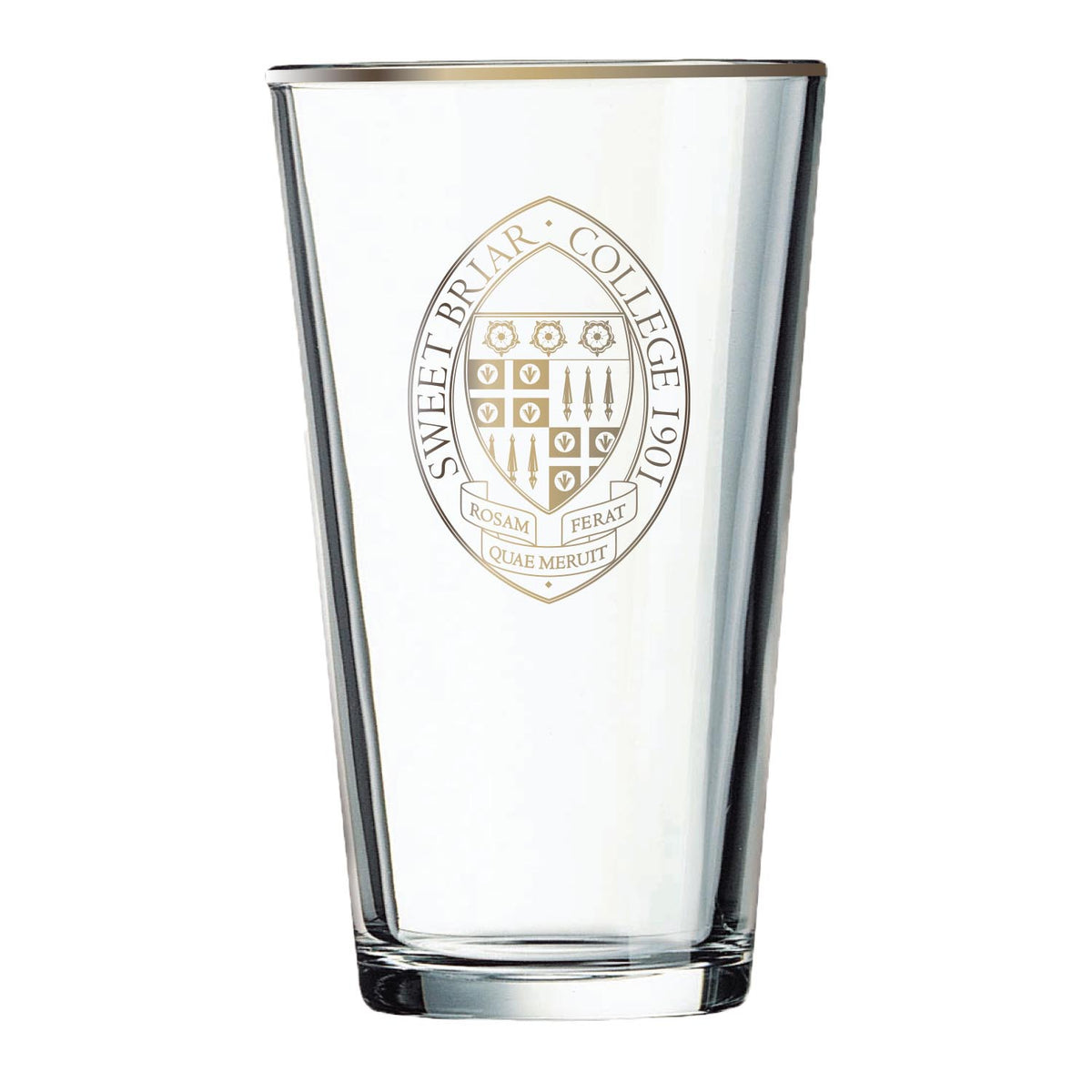 Gold Rim Pint Glass – Sweet Briar College | The Book Shop